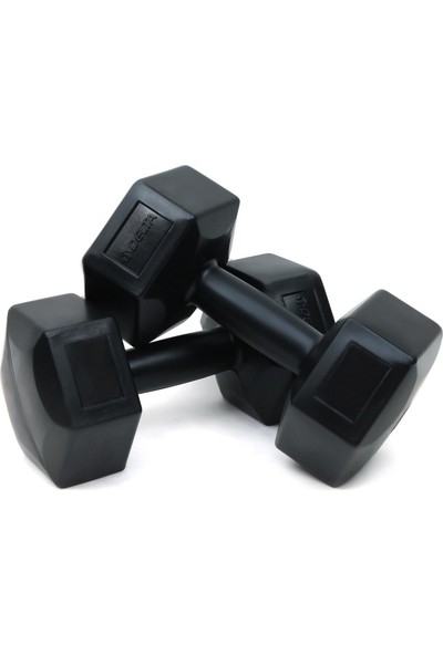 Delta 8 Kg x 2 Adet Köşeli Siyah Plastik Dambıl Ağırlık Seti