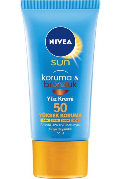 Nivea Sun Koruma ve Bronzluk Spf 50 Faktör 50 Ml Yüz için Güneş Kremi