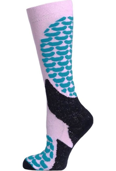 Panthzer Ski and Snowboard Kadın Çorap Pembe/Turkuaz