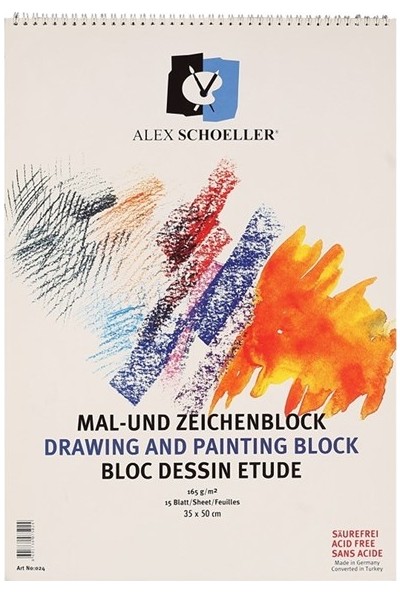 Alex Schoeller Spiralli Resim Defteri 35X50 165 Gr 15 Yp.