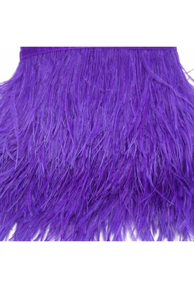 Brode Deve Kuşu Tüyü Mor 12 cm 1 Metre