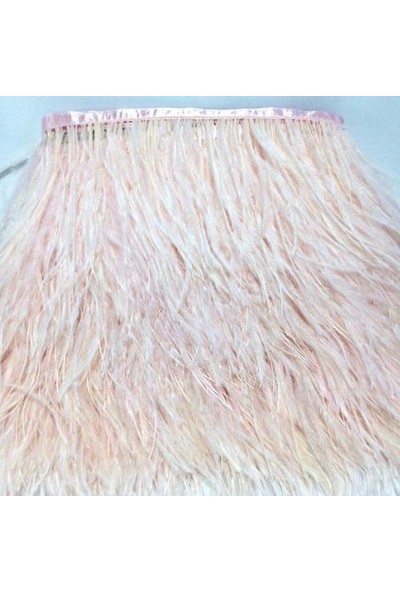 Brode Deve Kuşu Tüyü Pudra Pembe 12 cm 1 Metre Brode Deve Kuşu Tüyü Pudra Pembe 12 cm 1 Metre