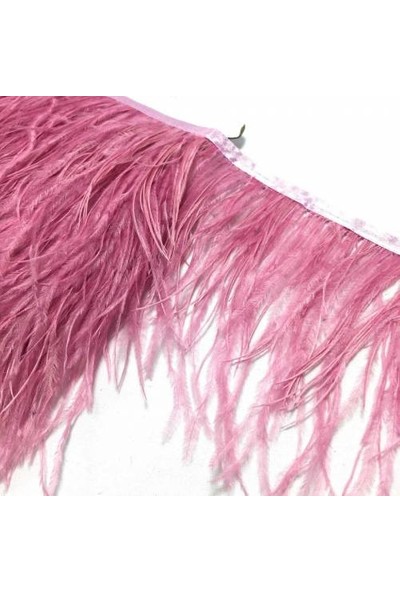 Brode Deve Kuşu Tüyü Gül Kurusu 12 cm 1 Metre