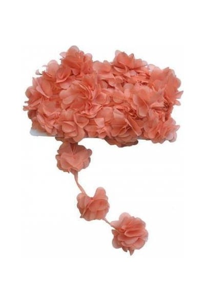 Brode Tül Çiçek 12 Adet Lazer Kesim Metrelik Tül Çiçek Somon Brode Tül Çiçek 12 Adet Lazer Kesim Metrelik Tül Çiçek Somon