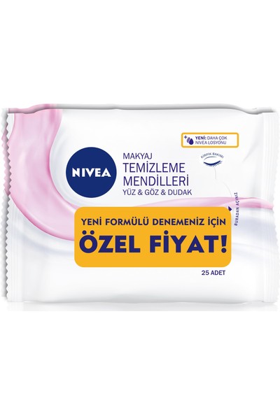 Nivea 3'ü 1 Arada Makyaj Temizleme Mendili Kuru/Hassas Cilt 25 Adet 1+1 Set Avantajlı Paket Nivea 3'ü 1 Arada Makyaj Temizleme Mendili Kuru/Hassas Cilt 25 Adet 1+1 Set Avantajlı Paket
