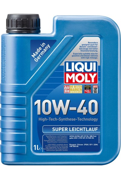 Liqui Moly Super Leichtlauf 10W-40 1 Litre Motor Yağı ( Üretim Yılı: 2021 ) Liqui Moly Super Leichtlauf 10W-40 1 Litre Motor Yağı ( Üretim Yılı: 2021 )