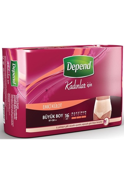 Depend Emici Külot Eko Avantaj Paket Büyük Kadın 16 Adet Depend Emici Külot Eko Avantaj Paket Büyük Kadın 16 Adet