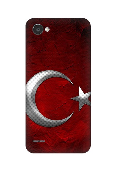 Teknomeg LG Q6 Türkiye Bayrağı Desenli Tasarım Silikon Kılıf
