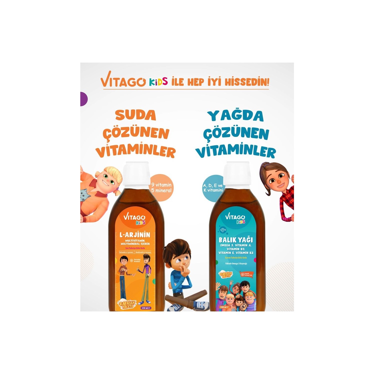 Vitago Kids 2'li Balık Yağı + Multivitamin Şurup Fiyatı