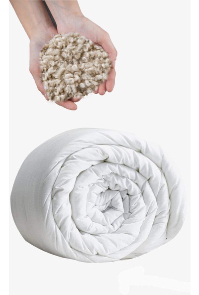 Elyaf Sepeti Tek Kişilik Yün Yorgan Kenarı Biyeli 155X215 cm