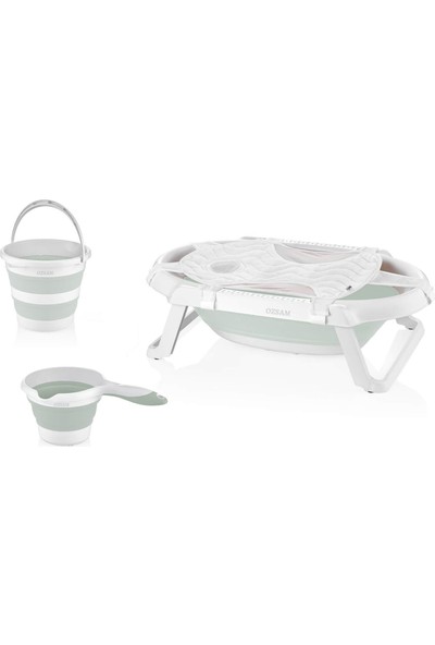 Ozsam Katlanır Bebek Banyo Duş Küveti,kova,maşrapa 3lü Set Ozsam Katlanır Bebek Banyo Duş Küveti,kova,maşrapa 3lü Set