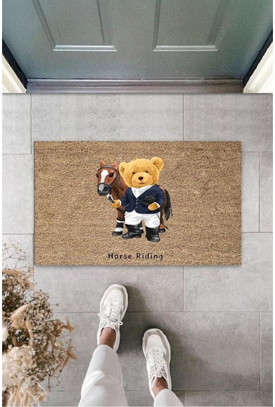 Dijital Horse Riding Ayıcık Bej Kapı Paspası Dış Mekan Paspas PS984 Dijital Horse Riding Ayıcık Bej Kapı Paspası Dış Mekan Paspas PS984