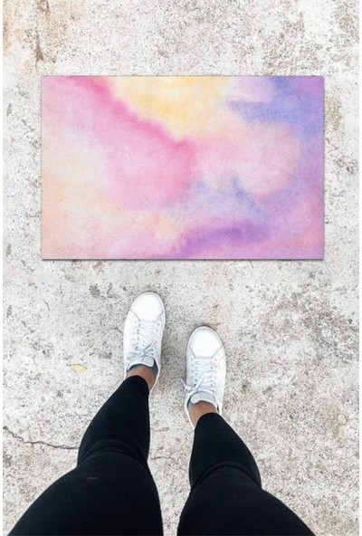 Anasons Dijital Baskı Ebruli Bulut Desen Kapı Önü Paspası PS1374