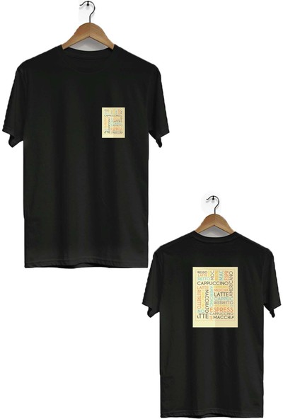 Hero Tasarım Kahve Ön Arka Baskılı Kısa Kol Tişört BLL610 Siyah L Hero Tasarım Kahve Ön Arka Baskılı Kısa Kol Tişört BLL610 Siyah L