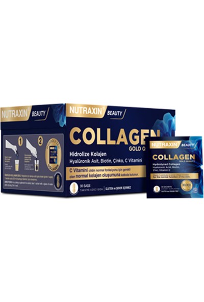 Nutraxin Beauty Collagen Gold Quality 11 Gr 30 Saşe (Ananas Aroma) + 1 Adet Şase Kolajen Nutraxin Beauty Collagen Gold Quality 11 Gr 30 Saşe (Ananas Aroma) + 1 Adet Şase Kolajen