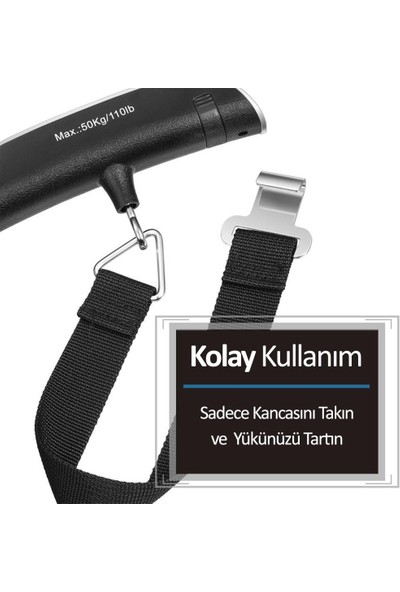 Tme Dijital El Kantarı 50 kg Bavul Kurban Terazisi Işıklı Pil