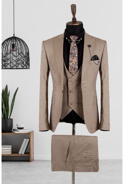 Deepsea Yıldız Desenli Italyan Kesim 3'lü Erkek Takım Elbise 2202581 Deepsea Yıldız Desenli Italyan Kesim 3'lü Erkek Takım Elbise 2202581