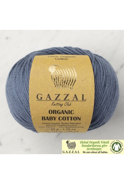 Gazzal Organic Baby Cotton Mavi Bebek Yünü - 434