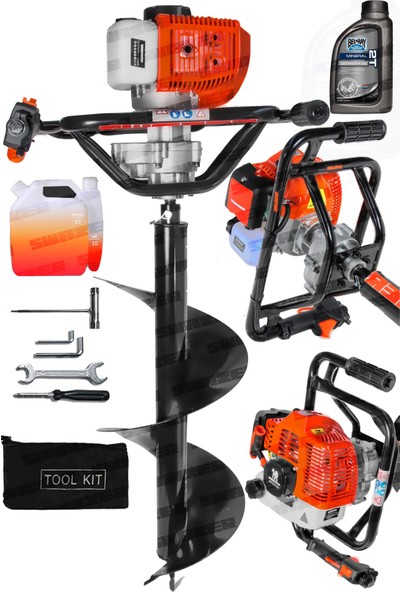 Swazer EA520W30L80 Benzinli Toprak Burgu Makinesi + 30CM Delme Ucu Swazer EA520W30L80 Benzinli Toprak Burgu Makinesi + 30CM Delme Ucu