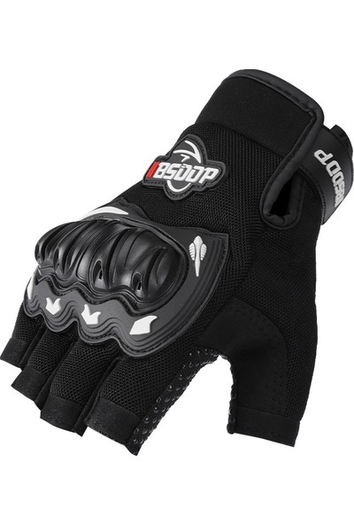 Bsddp Erkek Aşınmaya Dayanıklı Kaymaz Yarım Motosiklet Eldiveni - Beyaz (Yurt Dışından)