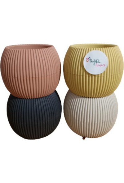 Tuğel Flowers 4 Adet Karışık Renkli Yuvarlak Plastik Mercan Saksı No:3 (0.70 Litre) Tuğel Flowers 4 Adet Karışık Renkli Yuvarlak Plastik Mercan Saksı No:3 (0.70 Litre)