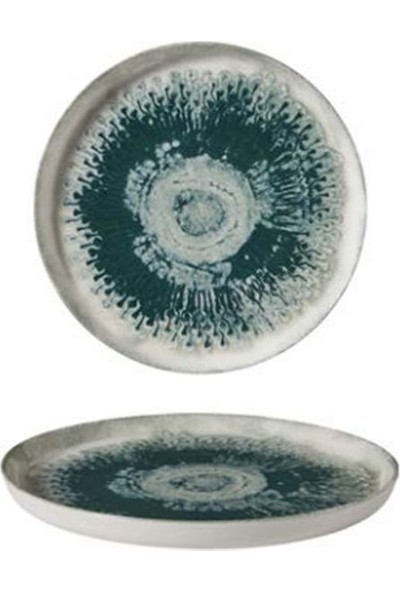 Güral Porselen Greendrop Bilbao 15 cm Düz Tabak 1 Adet Yeşil