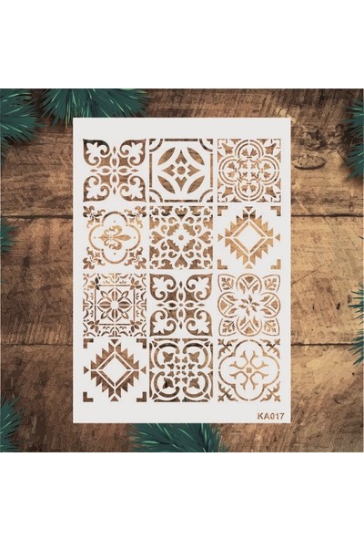 Stencil Tasarım KA017 Seramik Desen - Dekoratif Duvar ve Eşya Boyama Şablonları 35X49 cm Stencil Tasarım KA017 Seramik Desen - Dekoratif Duvar ve Eşya Boyama Şablonları 35X49 cm