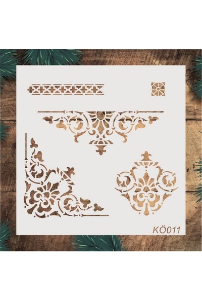 Stencil Tasarım KÖ011 Boyama Şablonu - Dekoratif Duvar ve Eşya Boyama Şablonları Stencil Tasarım KÖ011 Boyama Şablonu - Dekoratif Duvar ve Eşya Boyama Şablonları
