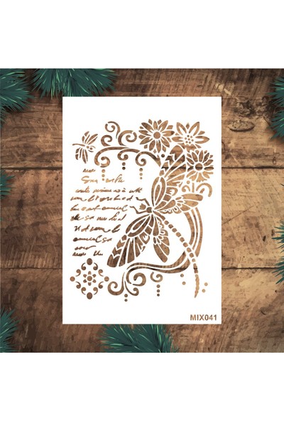 Stencil Tasarım MIX041 Yusufçuk - Dekoratif Duvar, Eşya, Fayans,kumaş Boyama Şablonları 21X30 cm Stencil Tasarım MIX041 Yusufçuk - Dekoratif Duvar, Eşya, Fayans,kumaş Boyama Şablonları 21X30 cm