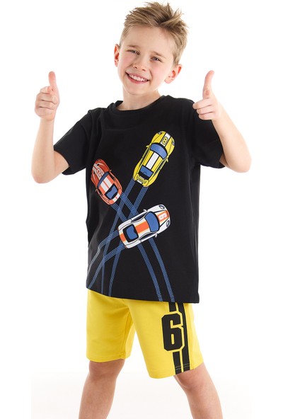 Mushi Yarışan Arabalar Erkek Çocuk T-Shirt Şort Takım