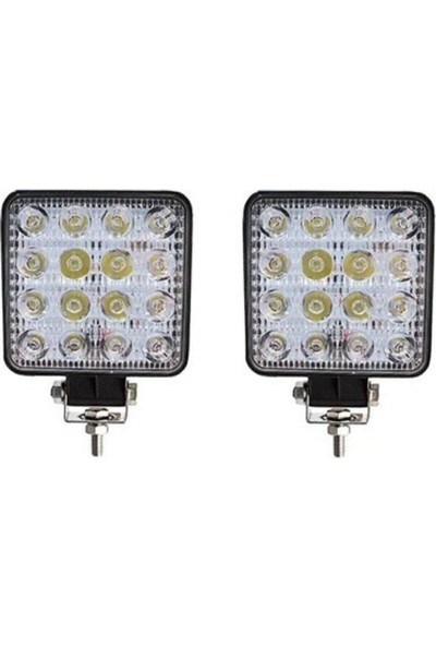 Kgn Off Road Kare Sis Farı Sis Lambası 16 LED Beyaz 2'li Paket Su Geçirmez Kgn Off Road Kare Sis Farı Sis Lambası 16 LED Beyaz 2'li Paket Su Geçirmez