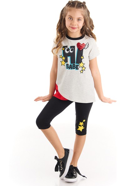 Mushi Hi Babe Kız T-Shirt Tayt Takım Mushi Hi Babe Kız T-Shirt Tayt Takım