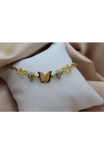 Ekru Accessorie Kelebekli Taşlı Bileklik Ekru Accessorie Kelebekli Taşlı Bileklik
