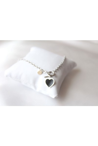 Ekru Accessorie Siyah Kalpli Çelik Zincir Kolye