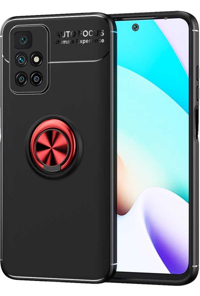 Gpack Xiaomi Redmi 10 2022 Kılıf Ravel Silikon Yüzüklü Mıknatıslı Kamera Korumalı Bordo