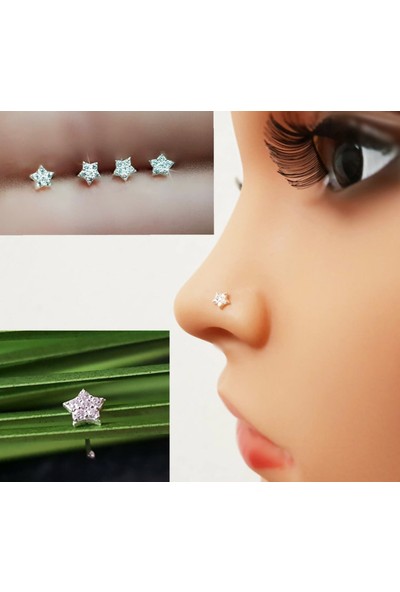 Begonia Accessories 925 Ayar Gümüş Zirkon Taşlı Yıldız Hızma