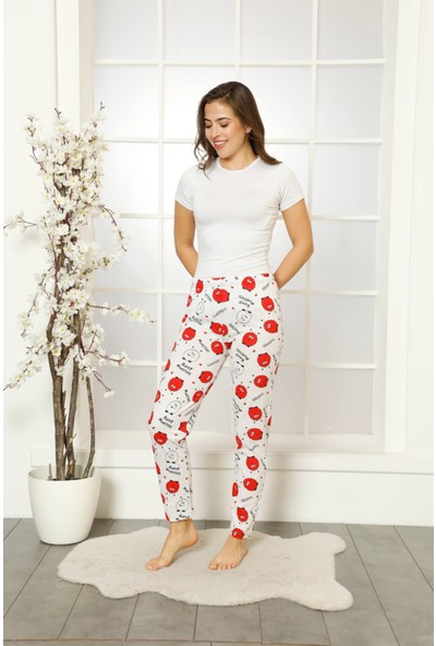 Moda Çizgi Kadın Pamuklu Alt Pijama 27407