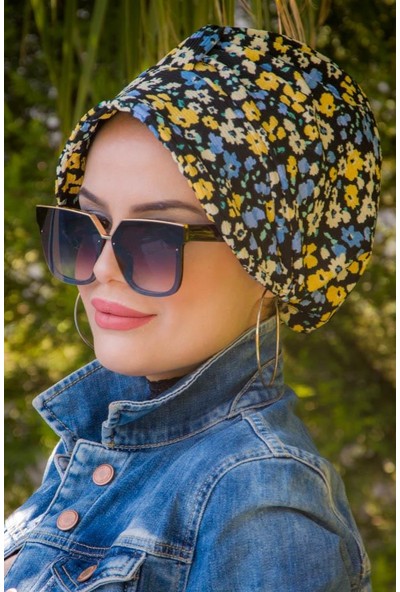 Aişe Tesettür Siyah Menekşe Fularsız Şapka Bone