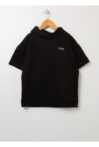 National Geographic Legoboy Siyah Standart Fit Erkek Çocuk Baskılı Sweatshirt