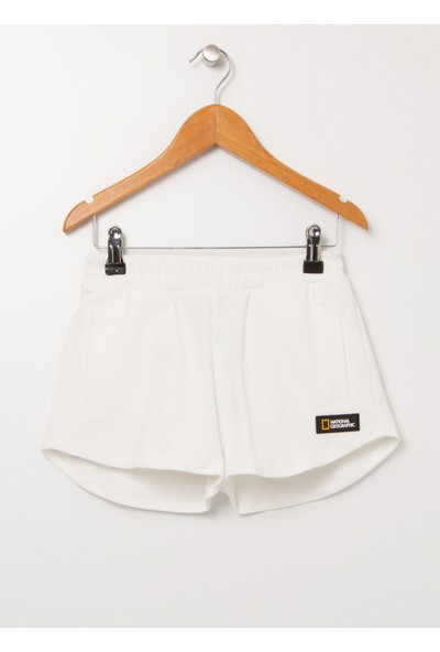 National Geographic Morgangırl Ekru Standart Fit Kız Çocuk Şort