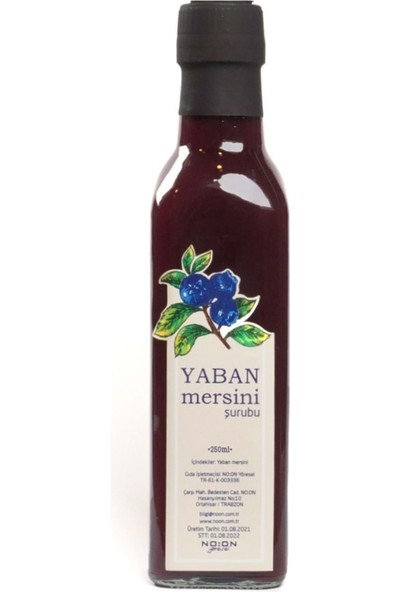 Noon Şekersiz Yabanmersini Şurubu 250ML