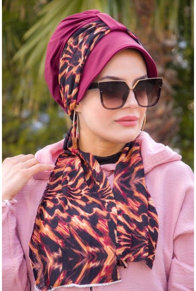 Aişe Tesettür Bordro Batik Şapkalı Bone - 30100