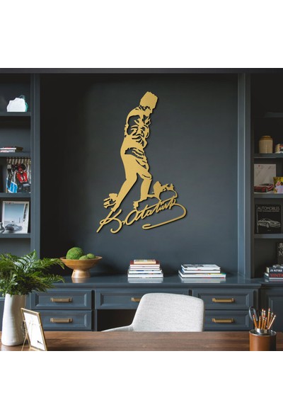 Artepera Atatürk ve Imza Metal Duvar Tablosu - APT337 Artepera Atatürk ve Imza Metal Duvar Tablosu - APT337
