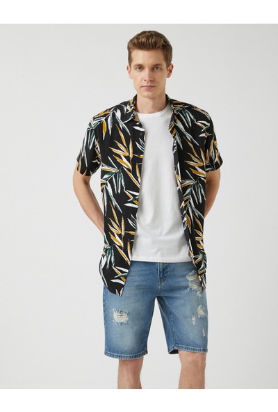 Koton Erkek Eskitilmiş Kot Şort