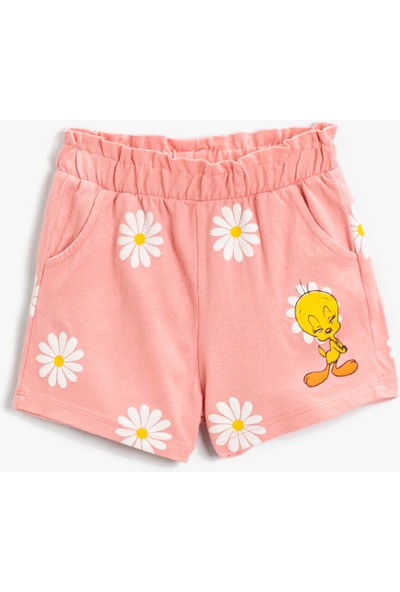 Koton Kız Bebek Tweety Lisanslı Baskılı Şort Pamuklu