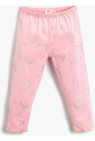 Koton Unicorn Baskılı Tayt Pamuklu