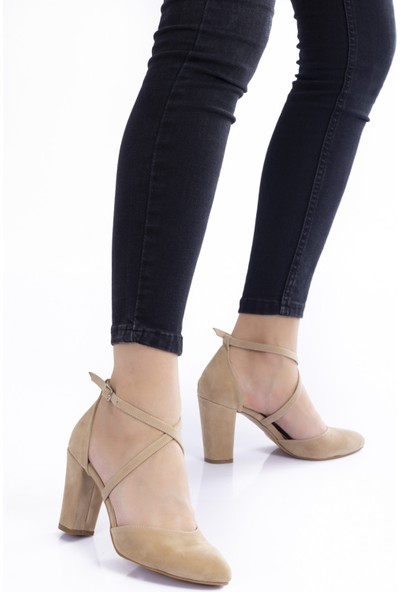 Çnr&Dvs Vizon Süet Topuklu Kadın Klasik Ayakkabı 1310CNR Çnr&Dvs Vizon Süet Topuklu Kadın Klasik Ayakkabı 1310CNR