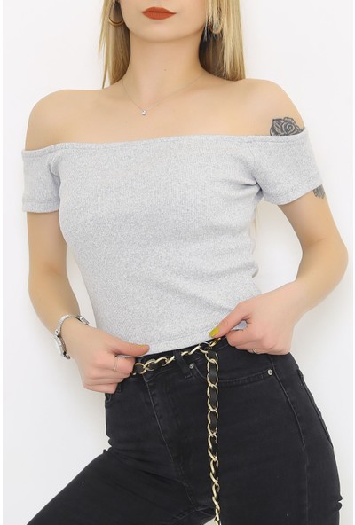 Madonna Yaka Bluz Açıkgri