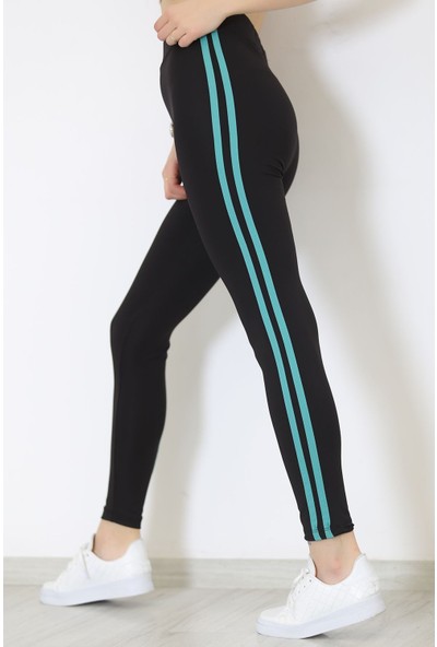 Çift Şeritli Dalgıç Tayt Siyahmint Çift Şeritli Dalgıç Tayt Siyahmint