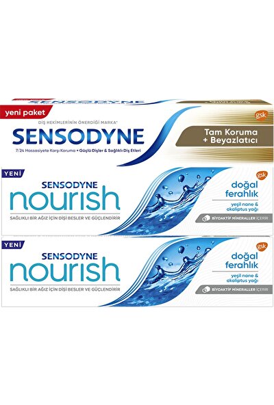 Nourish Doğal Ferahlık 75 ml x 2 + Tam Koruma Beyazlatıcı 50 ml Diş Macunu Nourish Doğal Ferahlık 75 ml x 2 + Tam Koruma Beyazlatıcı 50 ml Diş Macunu